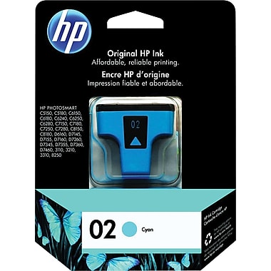 HP 02 C8771W Original Cyan Ink Cartridge – blue plume ink and toner